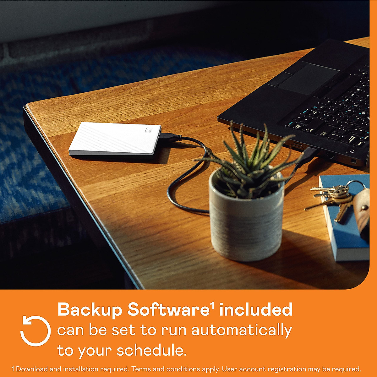 Western Digital 5TB My Passport Portable External Hard Drive with password protection and auto backup software, White - Western DigitalBPKJ0050BWT-WESN