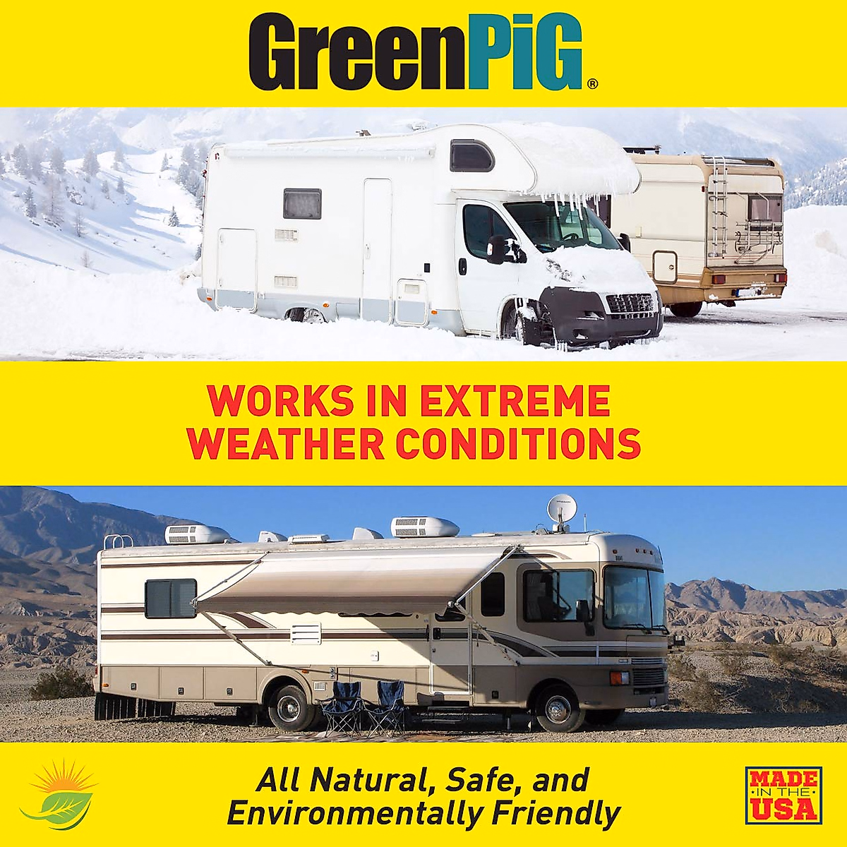 GREEN PIG RV and Marine Holding Tank Treatment, Breaks Down Waste, Eliminates Odors, Environmentally Friendly, 1 Gallon