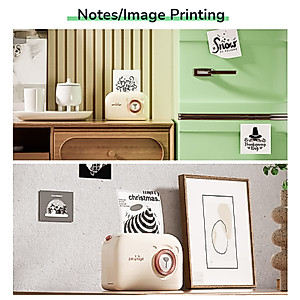 MIGYKO A3X Mini Portable Photo Sticker Printer 203dpi BT Wireless Mobile Thermal Printer Receipt Label Support 77mm/56mm Paper Width Compatible with Android iOS Windows for Photo Work Plan