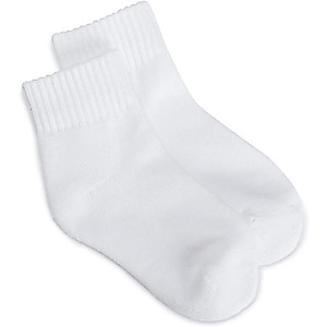 Jefferies Socks Mens Quarter Half Cushion Seamless Sport Socks 6 Pair Pack (Sock: 10-12/Shoe: 9-13, White)