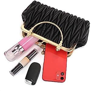 Ayliss Evening Bag Clutch Purses for Women Elegant Bridal Evening Shoulder Handbag Formal Wedding Party Prom Purse (Black)