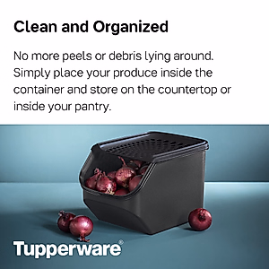 Tupperware Brand Onion & Garlic Smart Container - Keep Contents Firm & Fresh - Store Up to 6lbs - Dishwasher Safe