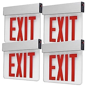 DOIT Exit Sign, 4 Pack Green Exit Signs Emergency Light 120/277V Commercial LED Exit Light Combo with Backup Battery