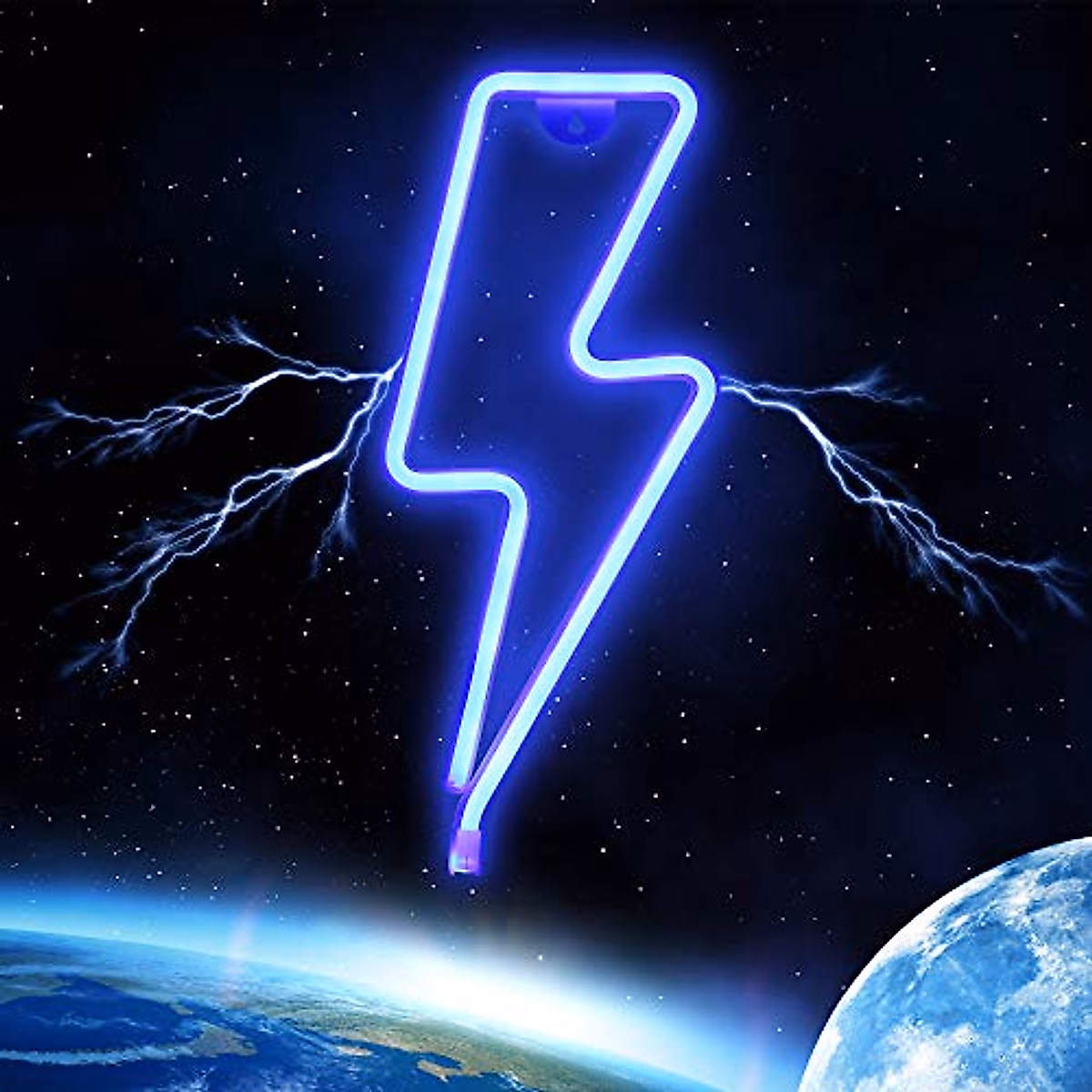 Neon Sign,Neon Signs for Bedroom,Neon Lights Signs for Wall Decor,LED Pink Blue Lightning Bolt Neon Signs,Neon Party Decorations,Bedroom,Living Room,Bar,Christmas Decor Supplies（2 Pack）