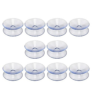 Faddare Clear Suction Cups, 10pcs Suction Cups Multifunctional Mirror Double Sided Non-Slip Glass Tabletop(Size:35mm)
