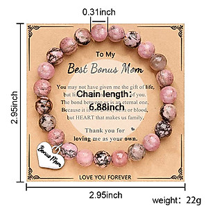Kilener Bonus Mom Stepmom Gifts Bracelet from Daughter Son Mothers Day Gifts for Step Mom Beaded Bracelets for Women Stepmother Gifts for Christmas Birthday Thank You Gift for Mother in Law Bracelet