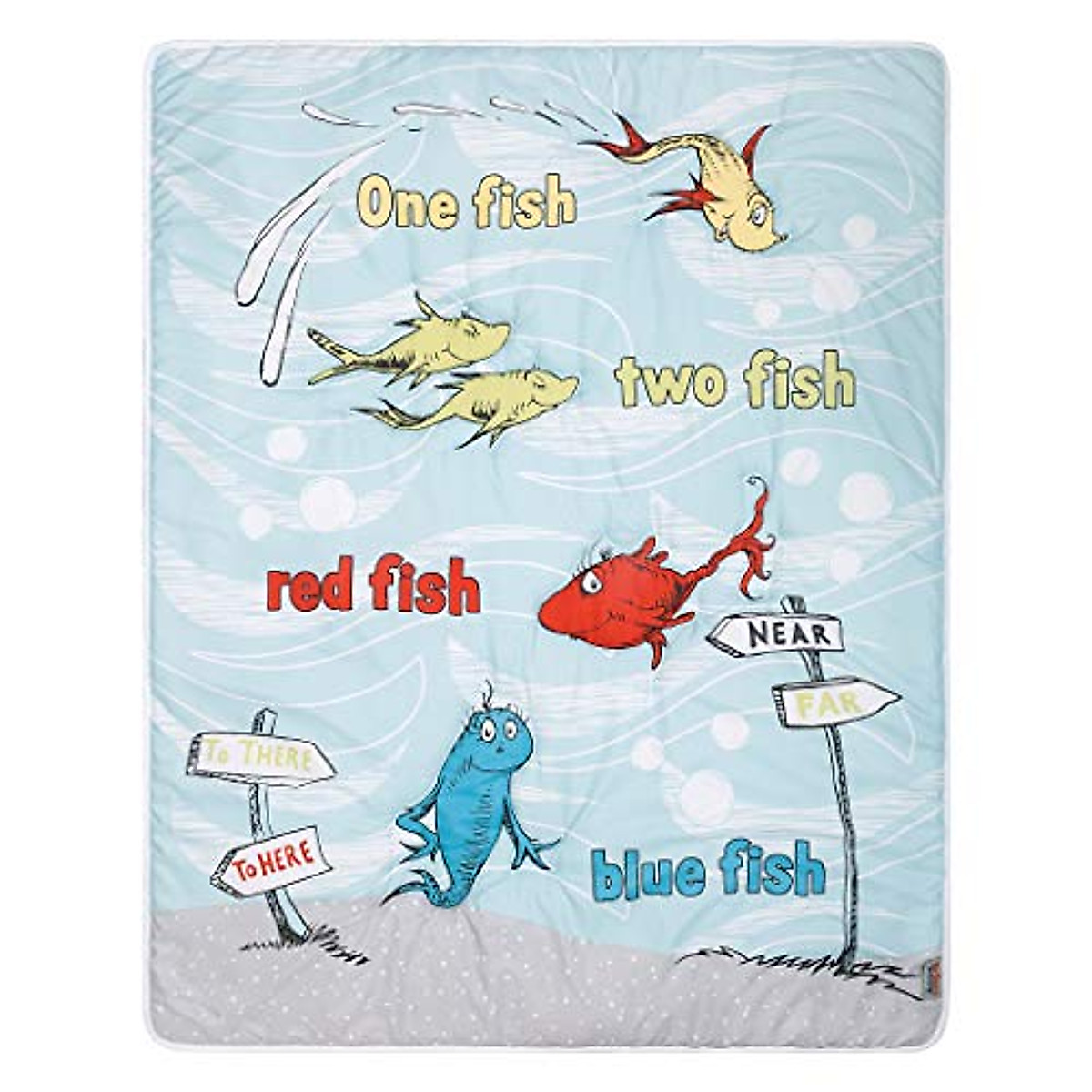 Trend Lab Dr. Seuss One Fish Two Fish 4Piece Crib Bedding Set Nursery Baby Bedding