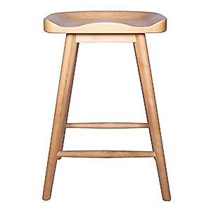 Amazon Brand - Rivet Counter-Height Birch Kitchen Bar Stool, 24"H, Natural Finish
