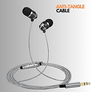 Betron B25 Earphones, Noise Isolating in-Ear Wired Headphones with Strong Bass, Tangle-Free Cord, Lightweight, Carry Case and Soft Earbud Tips (Black)