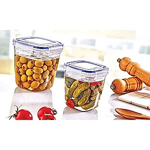 Superio Square Deep Sealed Container For Food, 3.5 Qt Plastic Container With Lid Keeps Food Fresh- For Pantry, Fridge- Microwave and Freezer Safe (1, 3.5 Quart)