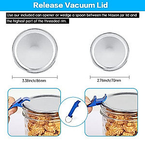 Jar Sealer and Accessory Hose Kit, 18Pcs Jar Sealing Kit for Regular and Wide Mouth Jars Compatible with FoodSaver Suction Port Vacuum Nozzle 5.5mm to 6mm(with Manual Portable Vacuum Pump)