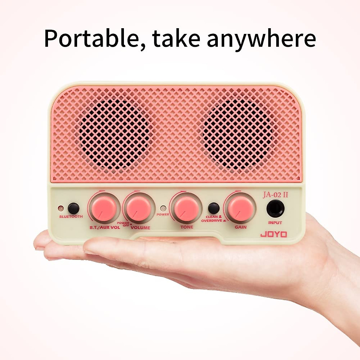 JOYO JA-02 II Pink Small Guitar Practice Combo Amplifier and JT-09 Guitar Tuner