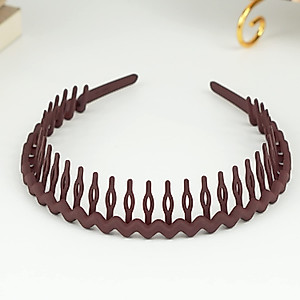 Xiaocao8 5 PCS Non Slip Teeth Headband Candy Color Plastic Girls Headbands for Kids Fashion Girl Hair Accessories (Candy Color 1)