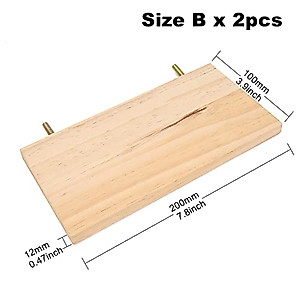 Ruimou 4Pcs Pet Wooden Platform Stand Active Rectangular Springboard Toy for Chinchilla, Hamster, Parrot, Gerbil,Small Animals