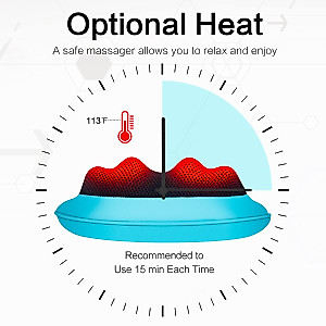 Mo Cuishle Shiatsu Neck Back Massager Pillow with Heat, Deep Tissue Kneading Massage for Back, Neck, Shoulder, Leg, Foot, Gift for Men Women Mom Dad, Stress Relax at Home Office and Car