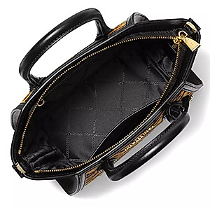 Michael Kors Avril Tiger Print Calf Hair Top Zip Small Satchel, Marigold