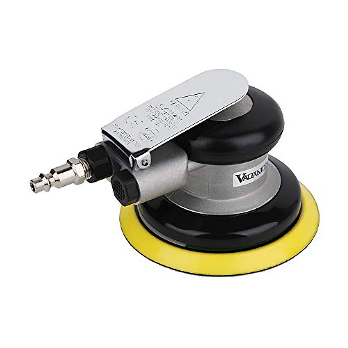 Valianto 5" Air Random Orbital Sander, Dual Action Pneumatic Orbit Orbit Polisher Pro Grinding Sanding Tools Silver
