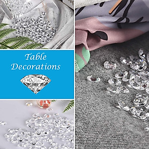 TeeLiy 1000pcs Clear 0.4inch Fake Plastic Diamonds for Vase Fillers Table Scatters, Acrylic Crystals Diamond gems Beads for Craft Decoration Weddding Table Scattering Birthday Deco (Clear)