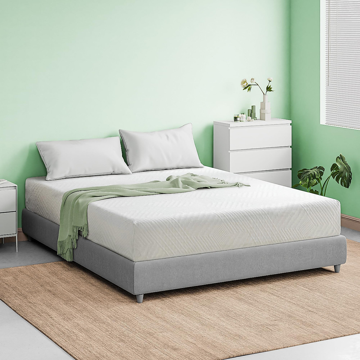 Emerspring 12'' Queen Cooling Gel Memory Foam Mattress with Removable Washable Cover, Medium, Bed in a Box, CertiPUR-US Certified, Made in USA, Apartment Essential