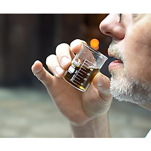 EISCO 4PK Lab Beaker Shot Glasses, 1.6oz / 50mL - Borosilicate Glass - Chemistry Shot Glasses, Chemistry Gifts Labs