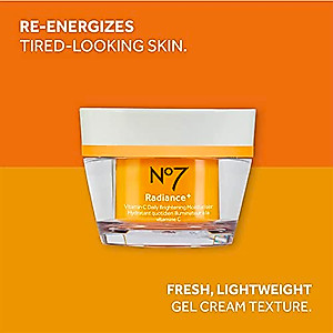 No.7 Radiance+ Vitamin C Daily Brightening Moisturizer - Face Moisturizer for Hydrating & Brightening Dull Skin - Lightweight Vitamin C Face Moisturizer (1.69 fl oz)