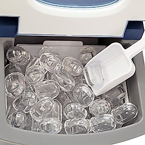 Avanti Ice Maker Portable Countertop Design Makes 33 Pounds of Ice Cubes in 24 Hours, Self Cleaning, Includes Scoop, Blue