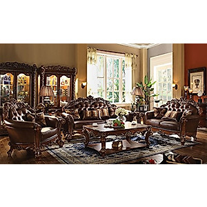 ACME Vendome Sofa w/3 pillows - - Cherry PU