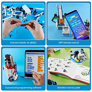 Programming Kit Compatible with Micro:bit, 12-in-1 Kids Graphics Programming, Robot Toy for Learning Code, Magnetic Electronic Module, Crowbits Inventor Kit (Micro:bit Not Included)