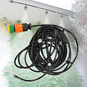 Drip Irrigation System Kit with 16ft Dripping Hose, 1/2, 3/4,1 inch Faucet Connections, 9 Sprinkler Heads, Japard Automatic Watering System for Small Garden, Plant
