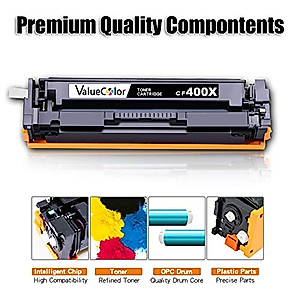 Valuecolor Compatible Toner Cartridge Replacement for HP 201X 201A CF400X CF401X CF402X CF403X CF400A Used in Color Pro MFP M277dw MFP M277c6 M277n M252n M252dw Printer (4 Pack)