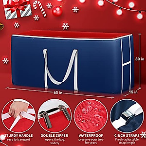 JETHAX Christmas Tree Storage Bag, Fits Up to 9 Ft Xmas Disassembled Trees, Durable 600D Oxford Fabric Material to Protect Against Dust, Moisture Reinforced Handle and Dual Zippers Wide Opening…