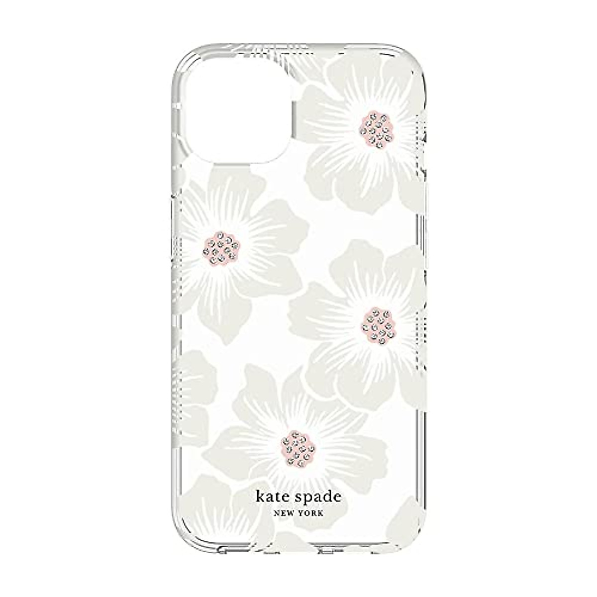 kate spade new york Protective Hardshell Case for iPhone 13 Mini - Hollyhock Floral Clear