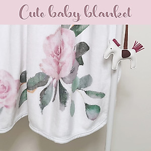 Baby Milestone Blanket for Baby Girl, Baby Monthly Milestone Blanket Girl, Newborn Baby Blankets for Girls Months Photography Background, Baby Growth Chart Blanket, Floral Nursery Blanket