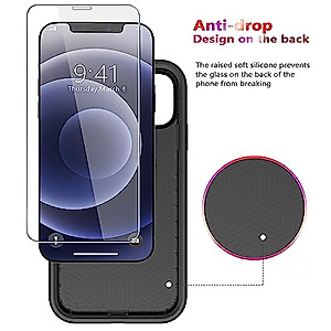 Diverbox for iPhone 12 case [Shockproof] [Dropproof] [Tempered Glass Screen Protector ] Heavy Duty Protection Phone Case Cover for Apple iPhone 12