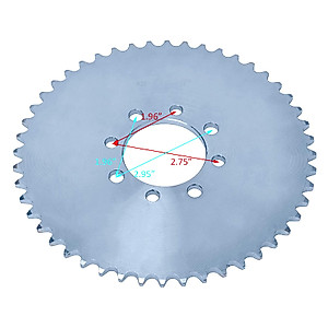 Gekufa Go Kart Sprocket,48 Tooth for 40/41/420 Chain,Sprocket for Go Karts and Mini Bikes