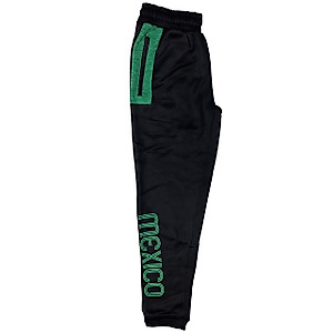 Men's Mexico Sweatpants with Zipper Pockets, Mexico National Football Team Jogger Pants (XX-Large) Black
