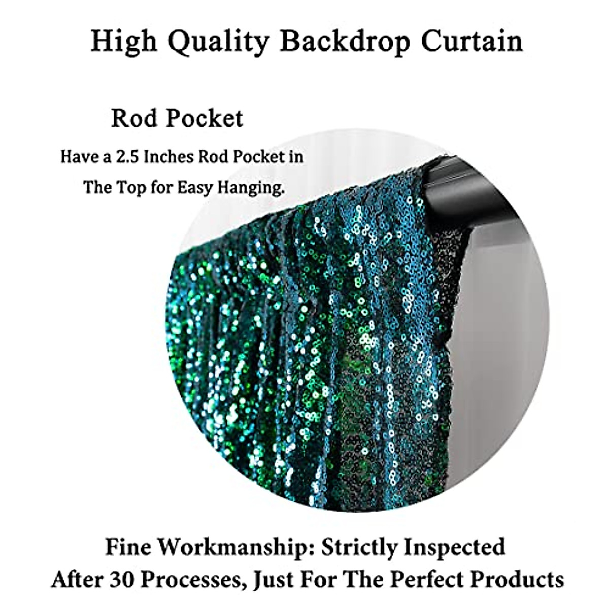 Sequin Backdrop Curtain 4FTx7FT Colorful Green Glitter Sequin Backdrop Wedding Ceremony Backdrop Sequin Shimmer Wall Background Baby Shower Background (4FTx7FT, Colorful Green)