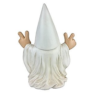 GlitZGlam Rocker Gnome – “George” – Peace and Love - This Gnome Brings Peace and Love to All and Your Fairy Garden and Gnome Garden 10 Inches Tall Garden Gnome Figurine