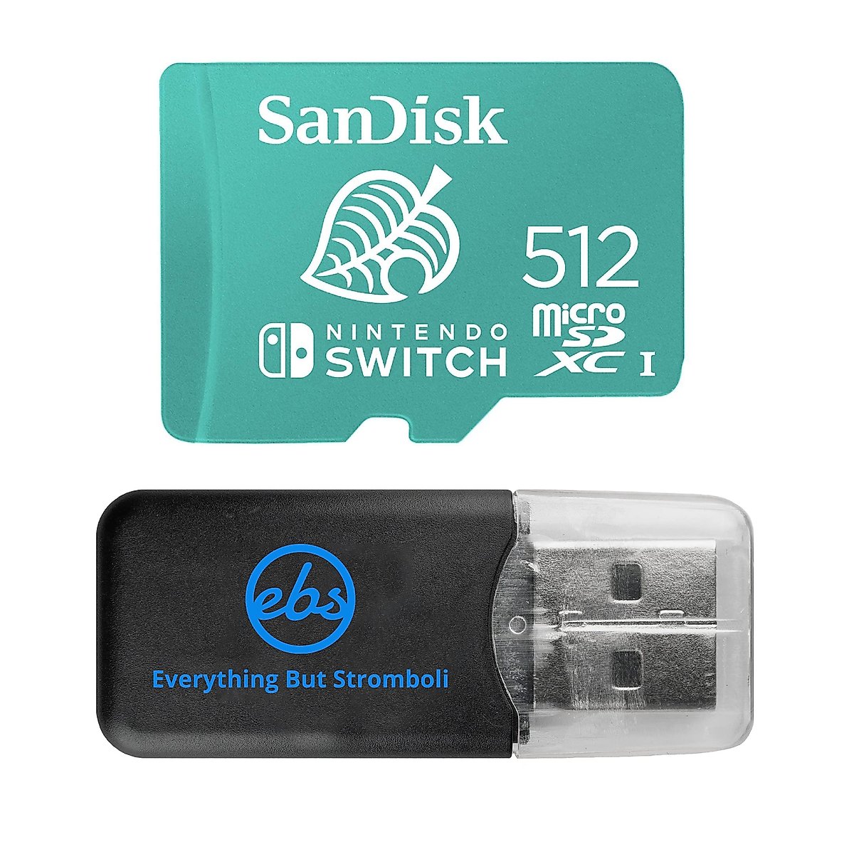 SanDisk MicroSD Card 512GB Nintendo Switch Memory Card Works with Nintendo Switch OLED, Switch and Switch Lite (SDSQXAO-512G-GNCZN) C10 Bundle with (1) Everything But Stromboli MicroSD Card Reader