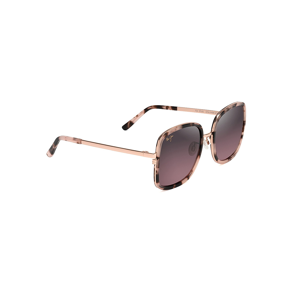 Maui Jim Men's and Women's Pua Polarized Fashion Sunglasses, Pink Tortoise w/Rose Gold/Maui Rose®, Medium