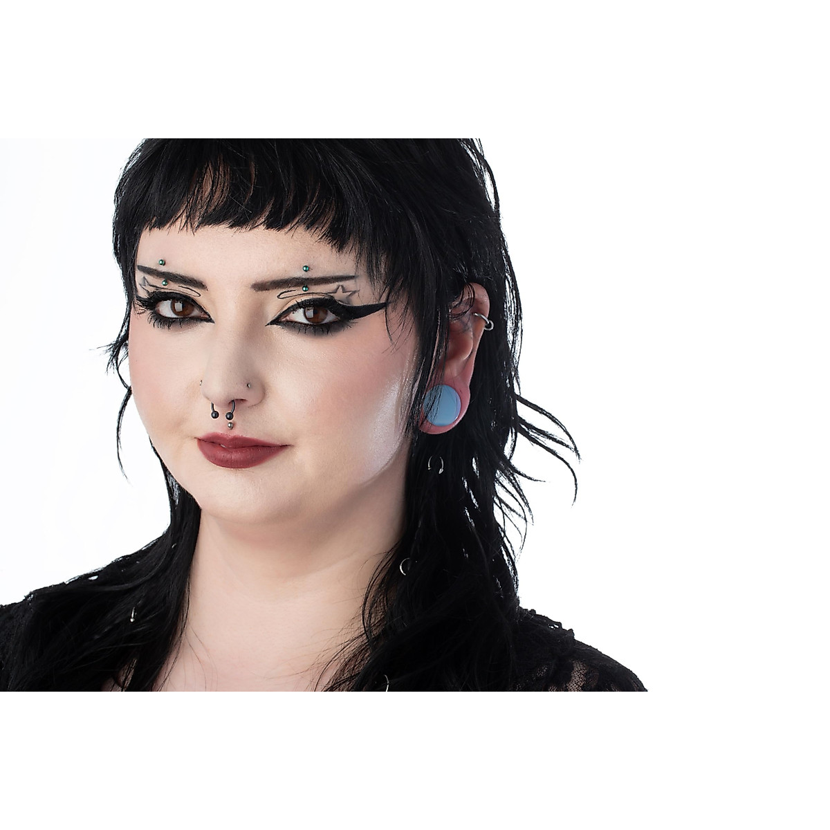 Pierced Owl Opalite Concave Double Flared Saddle Plugs, Sold as a Pair (11.2 mm (7/16"))