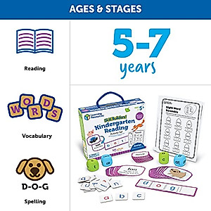 Learning Resources Skill Builders! Kindergarten Reading Activity Set - 122 Pieces, Ages 5+ Kindergarten Learning Essential Materials, Reading Activities for Kids, Kindergarten Homeschool Supplies