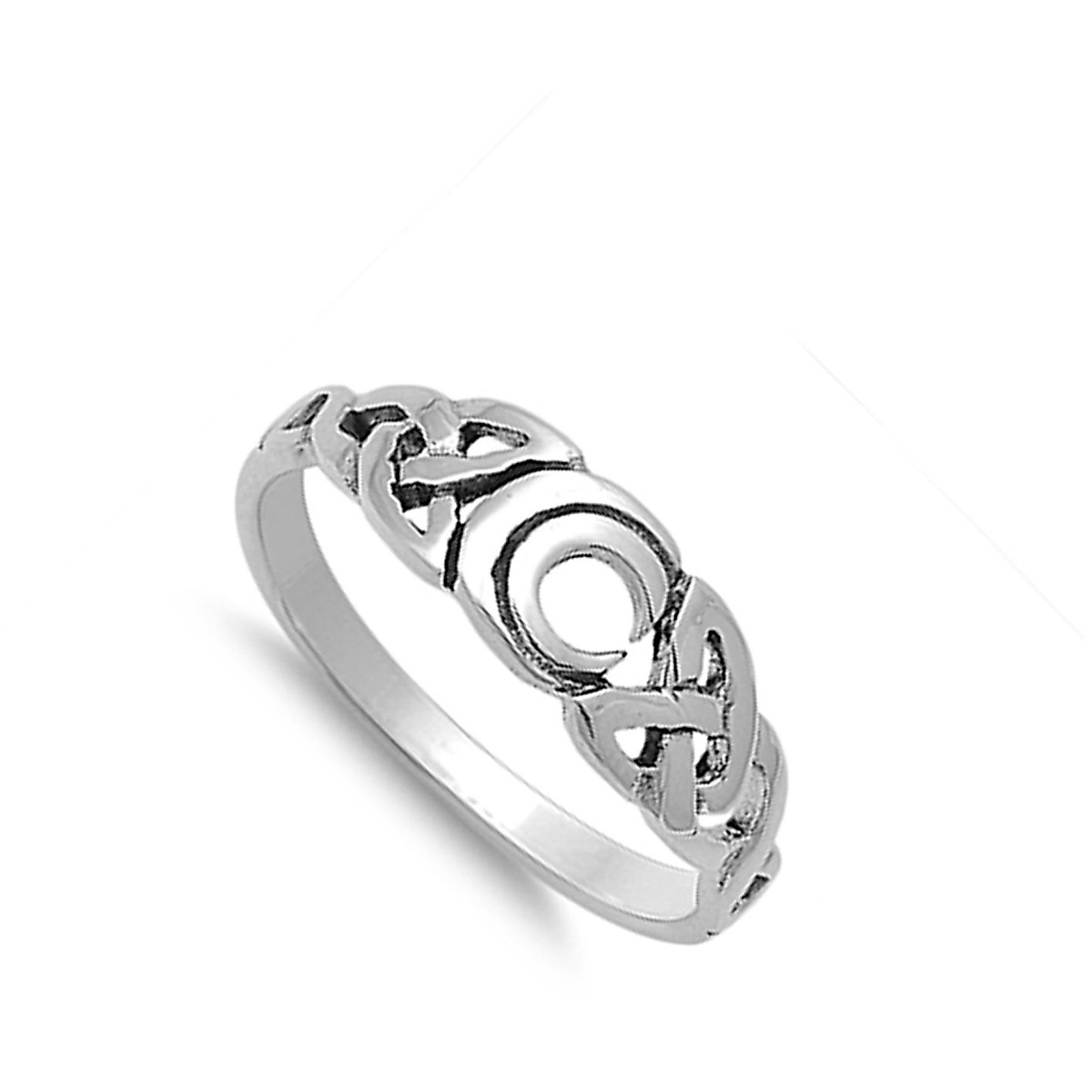 Sterling Silver Women's Celtic Moon Irish Ring Classic 925 Band 6mm Size 6