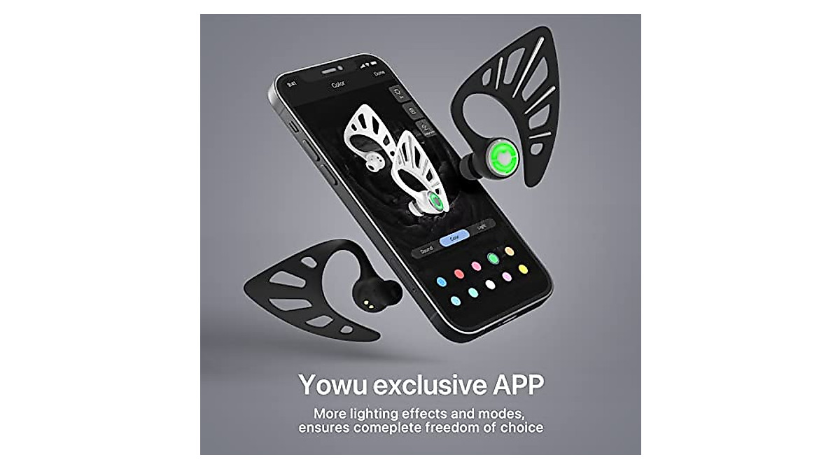 YOWU Elf Ear Wireless Headphones - RGB, Noise Reduction & App Control