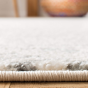 SAFAVIEH Tulum Collection Area Rug - 5'3" x 7'6", Ivory & Grey, Moroccan Boho Tribal Design, Non-Shedding & Easy Care, Ideal for High Traffic Areas in Living Room, Bedroom (TUL272A)