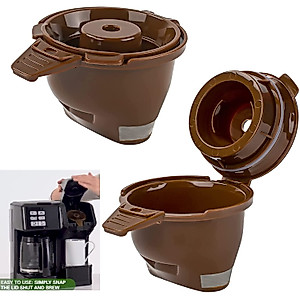 Single Serving Ground Coffee Brew Filter/Holder Basket for Hamilton beach flexbrew replacement parts 49957 49974 49976 49979 49957 49954 49947 49940 49950 49966 49968 Reusable coffee filter Brown (2)
