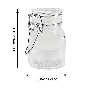 3 1/4" Square Glass 3oz Jar with Hinge Glass Lid for Home Kitchen, Arts & Crafts Projects, Decoration, Snack Foods and Sauces (4 Pack) by Super Z Outlet