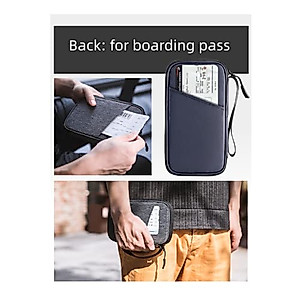 Passport Holder Family, Passport Wallet Case Large, RFID Blocking Passport Cover, Waterproof Family Travel Documents Organizer (Black)