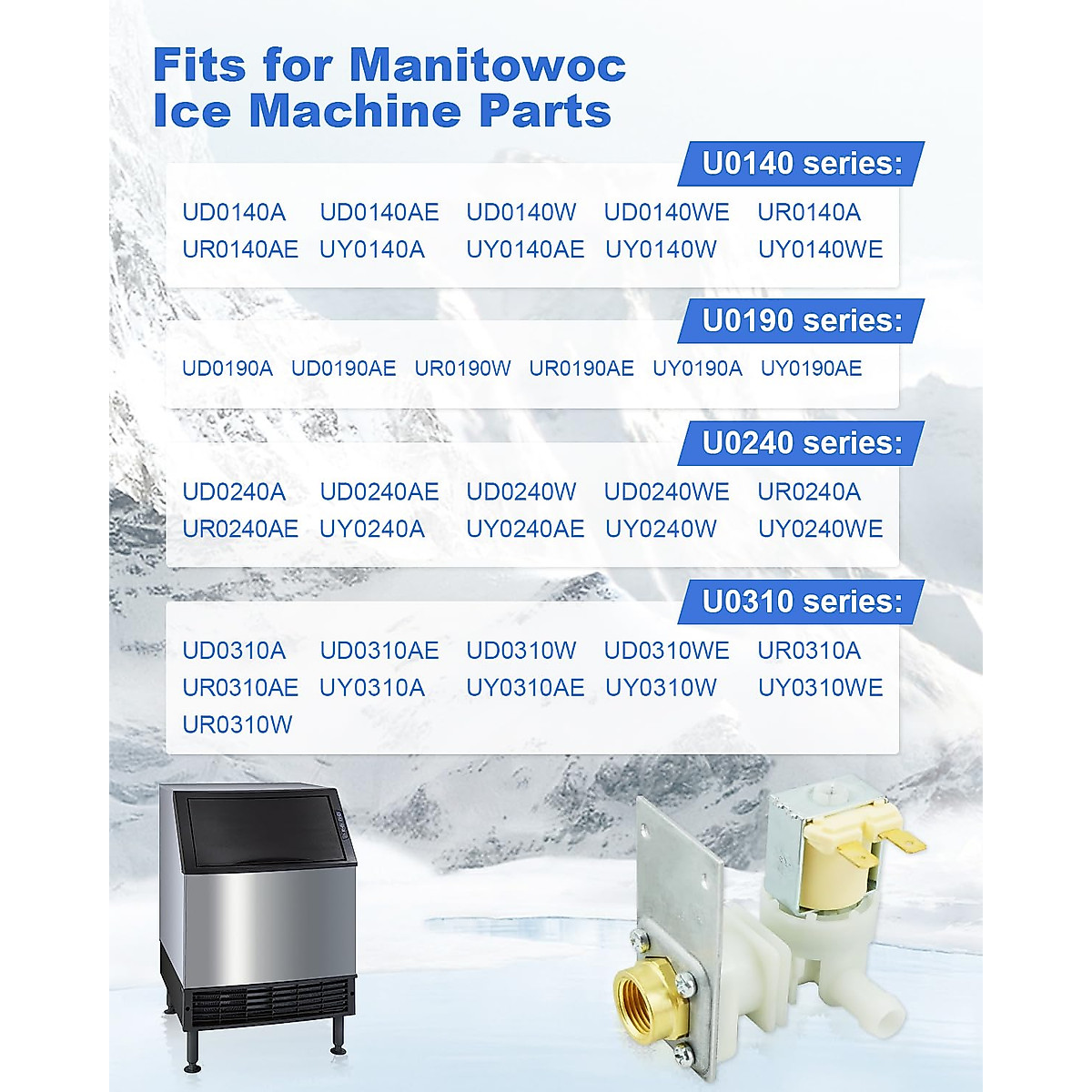 040003579 Water Inlet Valve Compatible with Manitowoc Ice Machine U0140 U0190 U0240 U0310, 115V/120V