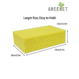 Cellulose Large Sponges for Cleaning, Multi-use Scrub, for Car, Boat and Kitchen, Pack of 3, Yellow, Environmentally Safe Biodegradable